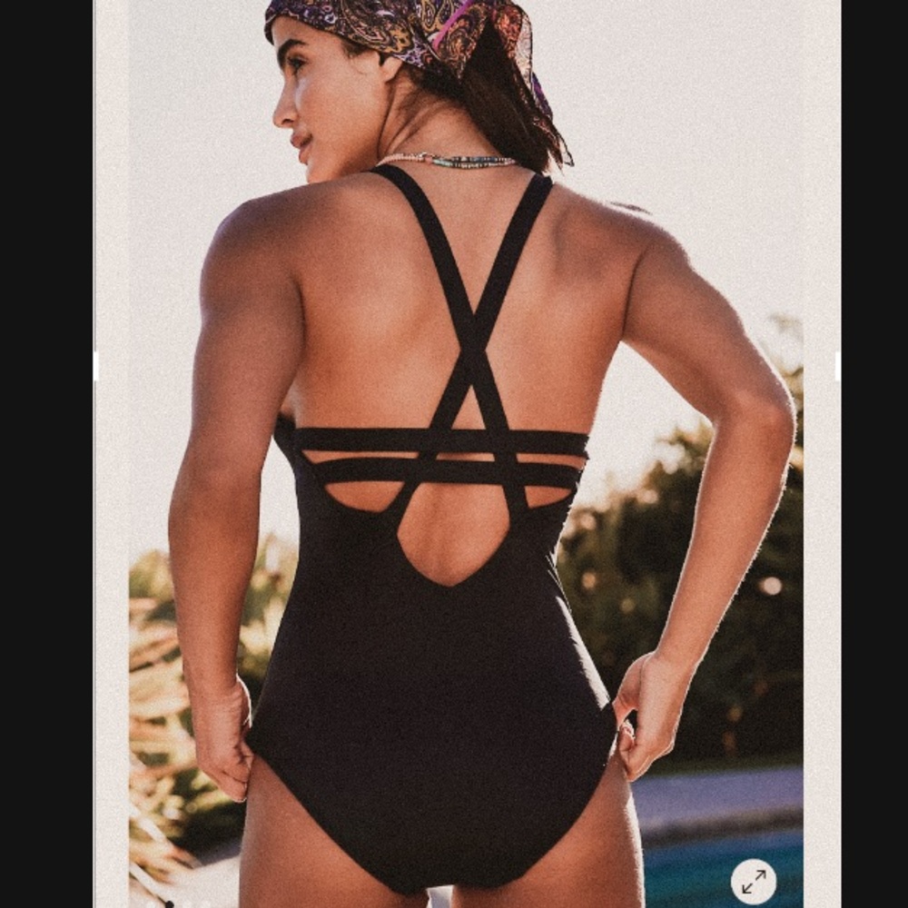 Seafolly Collective Deep V One Piece Swimsuit Nwot Gem